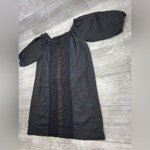 Anthropologie | Tops | Anthropologie Mermaid Black Linen Blend Crochet ...